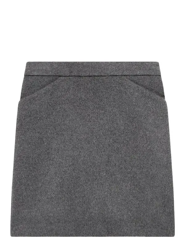 Another Tomorrow Tailored Cashmere Skirt - Grey
