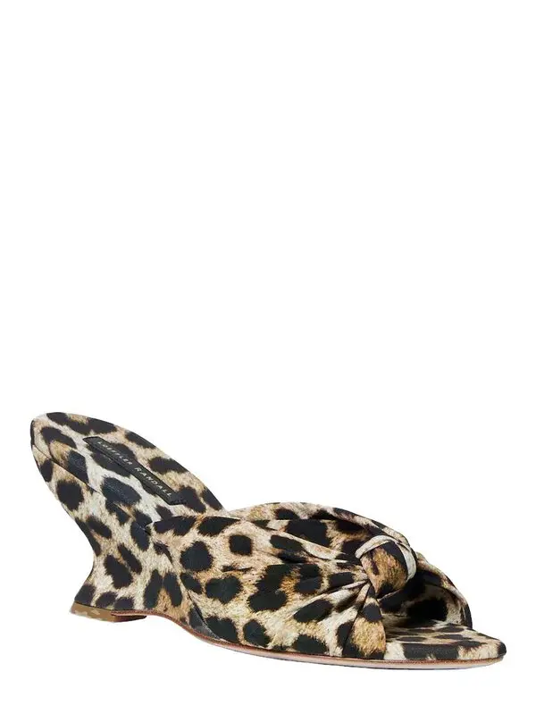 LOEFFLER RANDALL Marsy Leopard-print Wedge Sandals - Neutrals