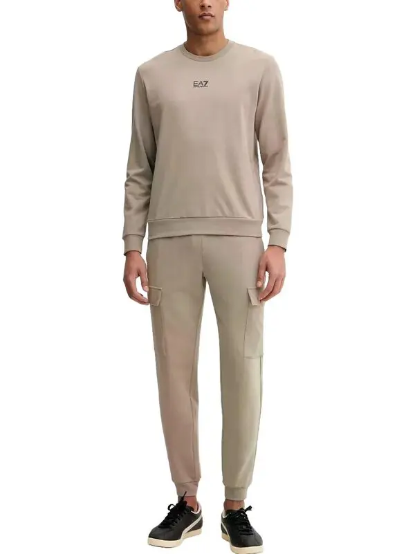 EA7 Logo Print Sweater - Neutrals