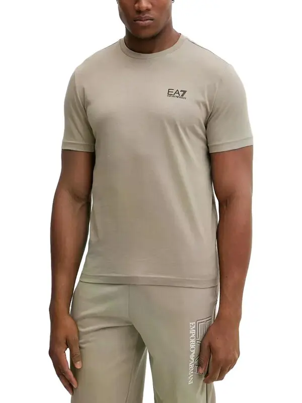 EA7 Logo-print Short-sleeve T-shirt - Neutrals