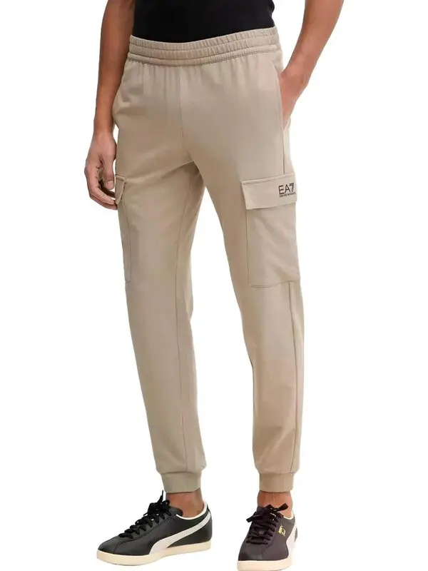 EA7 Logo-print Cargo Pants - Neutrals