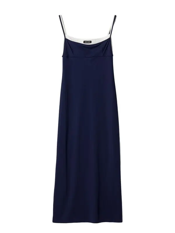 Miu Miu Stretch Jersey Midi Dress - Navy