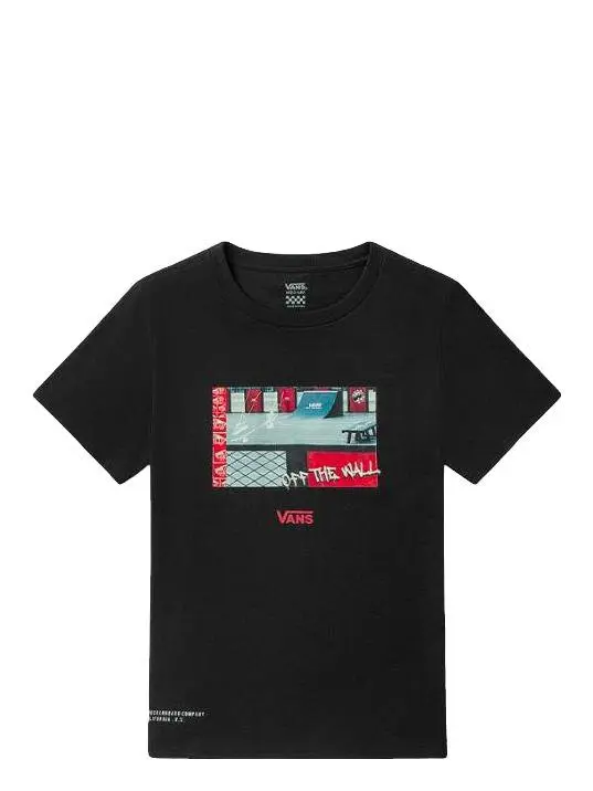 VANS Off The Wall" Graphic Print Short Sleeve Crewneck T-shirt - Black