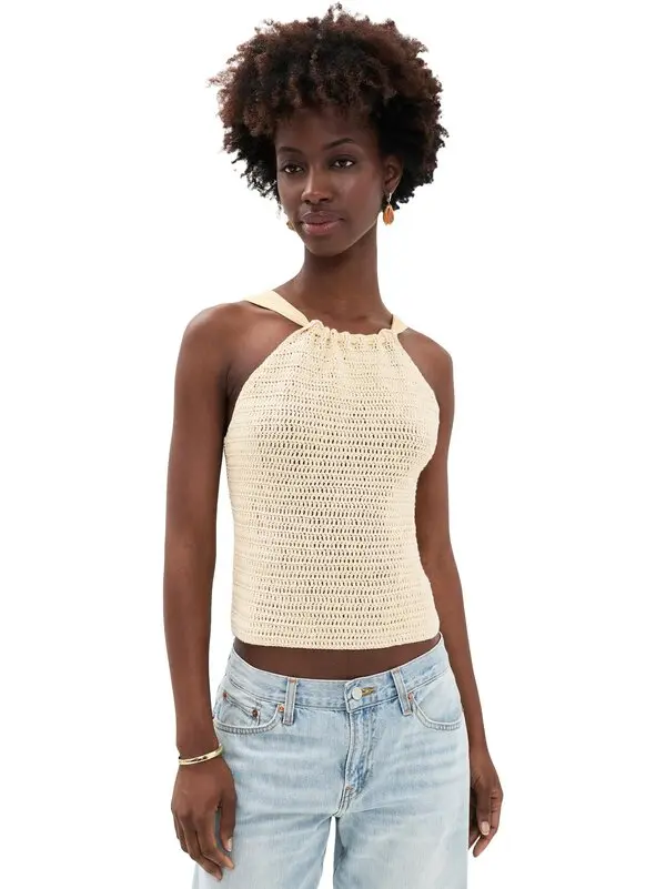 Ba&sh Cedric Crochet Halter Neck Tank Top - Multico