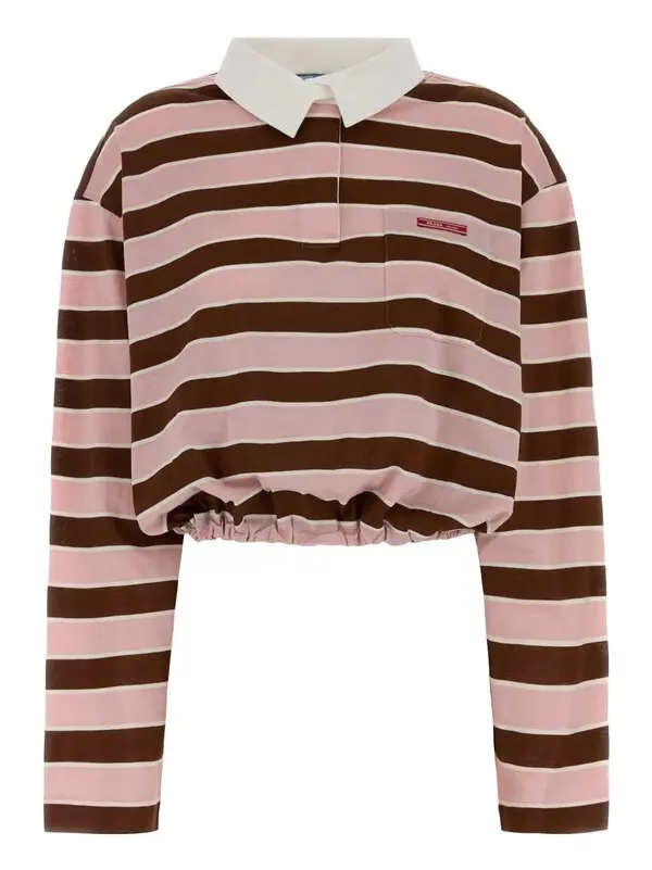Prada Embroidered Cotton Oversize Polo Shirt - Multicolor