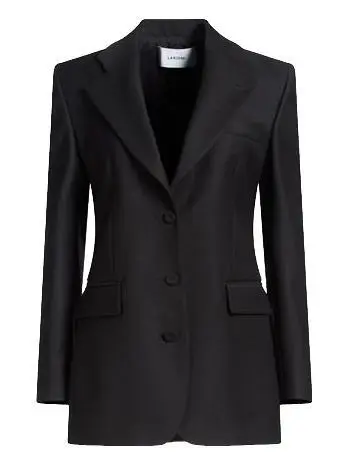LARDINI Single-breasted Wool Blazer - Black