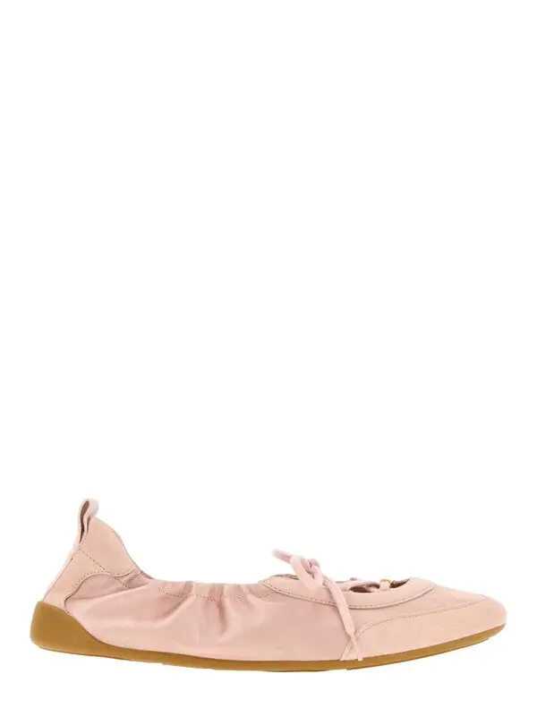 Chloé Satin And Suede Kick Ballerinas - Pink