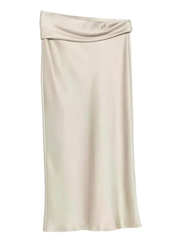Patrizia Pepe Draped-waist Midi Skirt - Neutrals