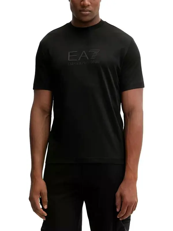 EA7 Logo-print Crew-neck T-shirt - Black