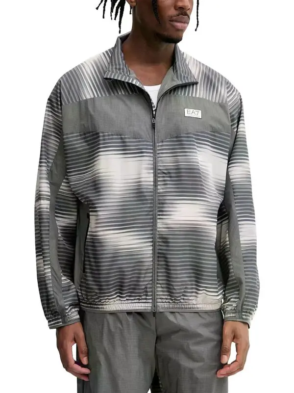 EA7 Gradient Print Panelled Jacket - Grey