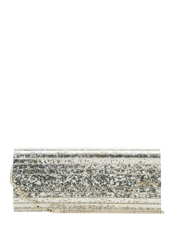 JIMMY CHOO Embellished Acrylic Sweetie Clutch - Silver