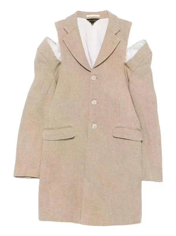 Comme Des Garçons Cut-out Frayed Coat - Neutrals
