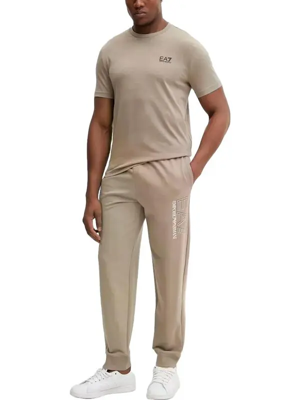 EA7 Logo-print Drawstring Track Pants - Neutrals