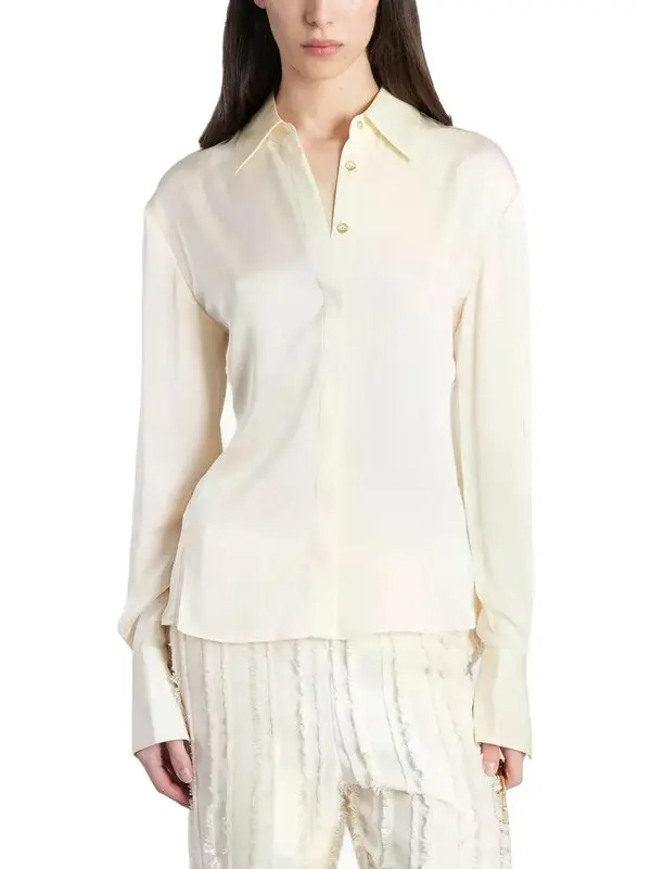 Cult Gaia Cynara" Button-up Long-sleeved Shirt - Neutrals