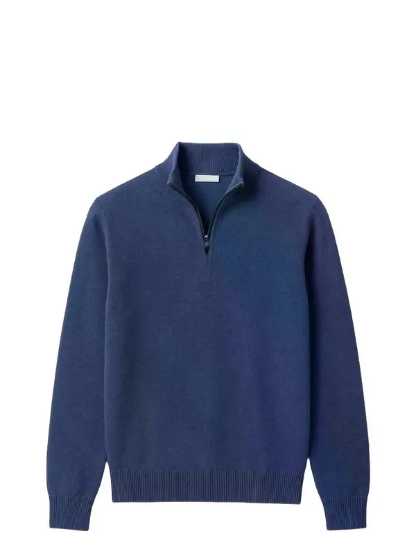 PIACENZA CASHMERE 1733 Cashmere Quarter-zip Sweatshirt - Blue