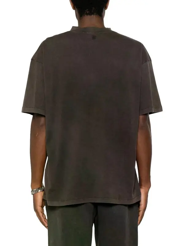 REPRESENT Initial Faded-effect Logo-plaque T-shirt - Brown