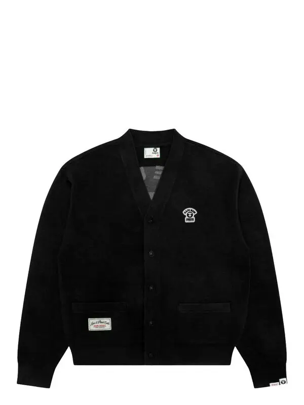 AAPE BY *A BATHING APE Logo-print V-neck Cardigan - Black