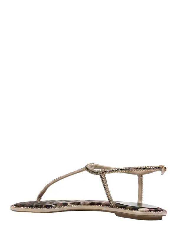 Rene Caovilla Crystal-embellished Leopard-print Sandals - Neutrals
