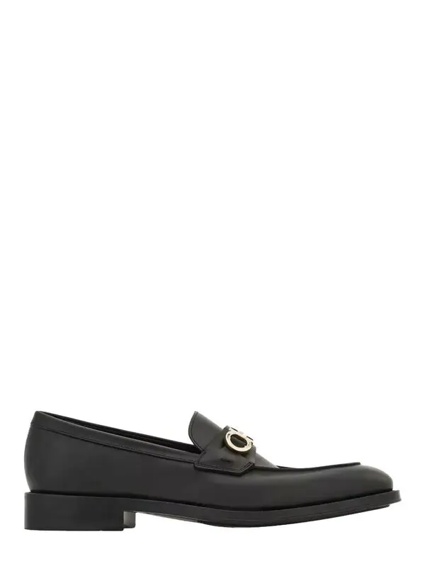 FERRAGAMO Gancini Ornament Loafers - Black