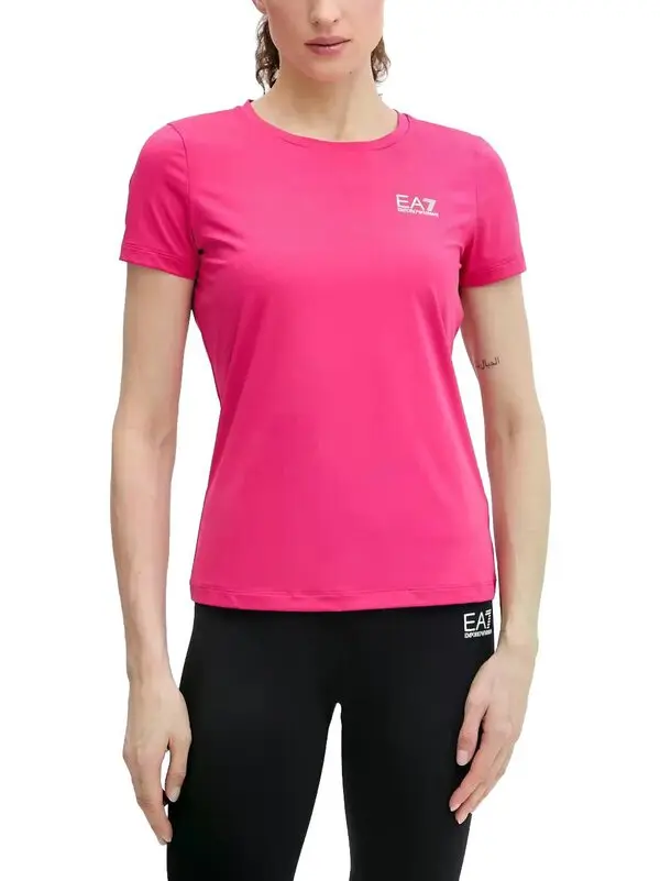 EA7 Logo Print Short Sleeve T-shirt - Pink