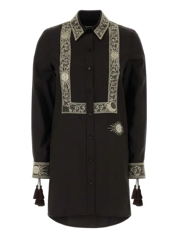 Burberry Silk Shirt Dress - Brown