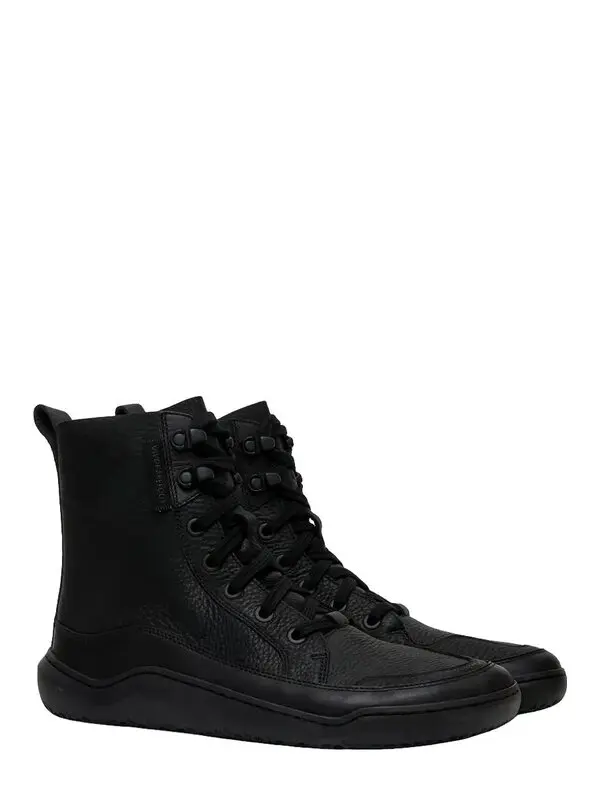 VIVOBAREFOOT Gobi Grained Lace-up Boots - Black