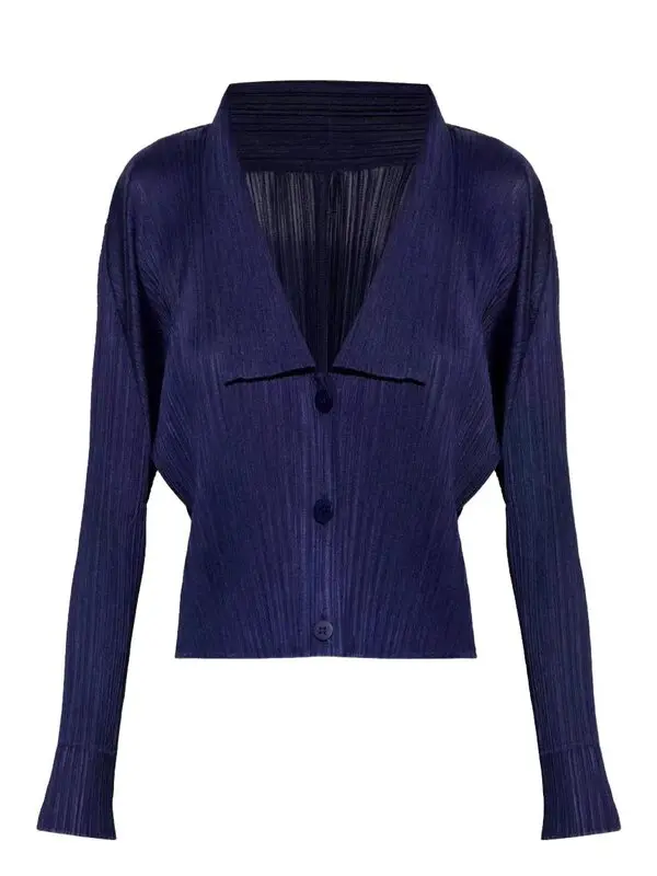 Issey Miyake May Pleated Blouse - Blue