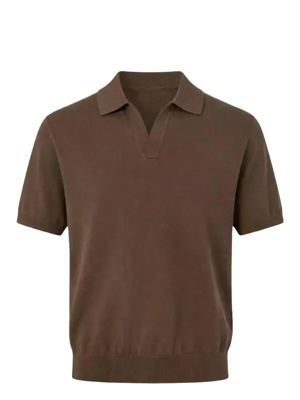 DIKTAT Fine-knit Short-sleeve T-shirt - Brown