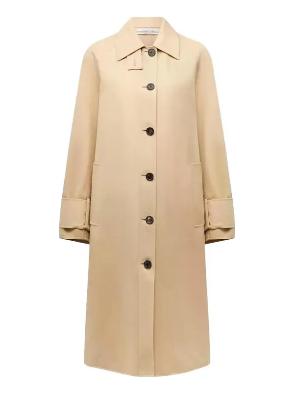 Another Tomorrow Double Face Balmacaan Coat - Neutrals