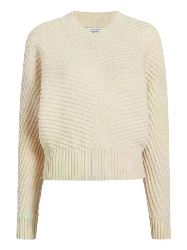 Another Tomorrow Ribbed-knit Dolman-sleeve Sweater - Neutrals