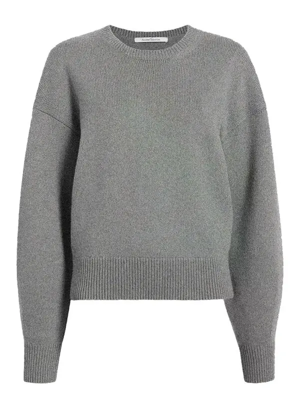 Another Tomorrow Cashmere Knit Sweater - Grey