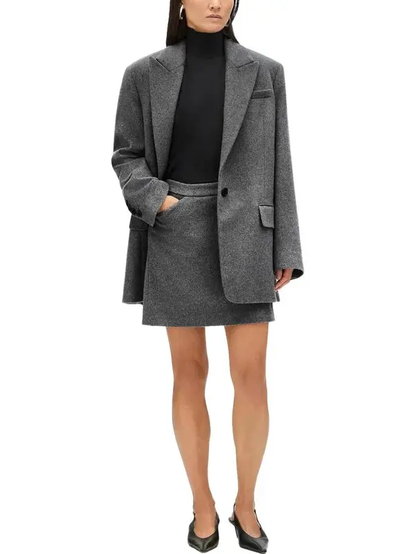 Another Tomorrow Tailored Cashmere Skirt - Grey