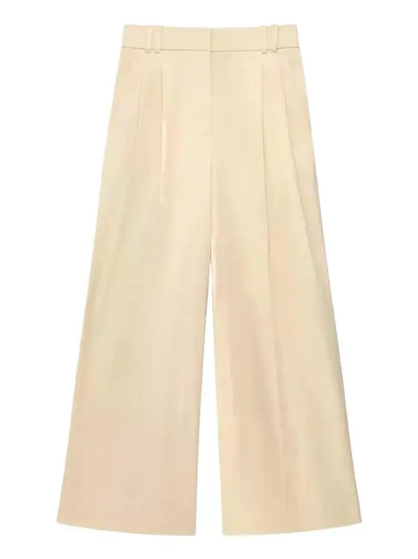 Another Tomorrow High-waisted Pleated Trousers - Neutrals