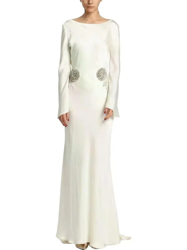 MIAU BY CLARA ROTESCU Milos Bead-embellished Gown - Neutrals