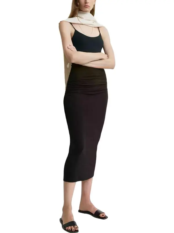 TOTEME Draped Jersey Midi Dress - Black