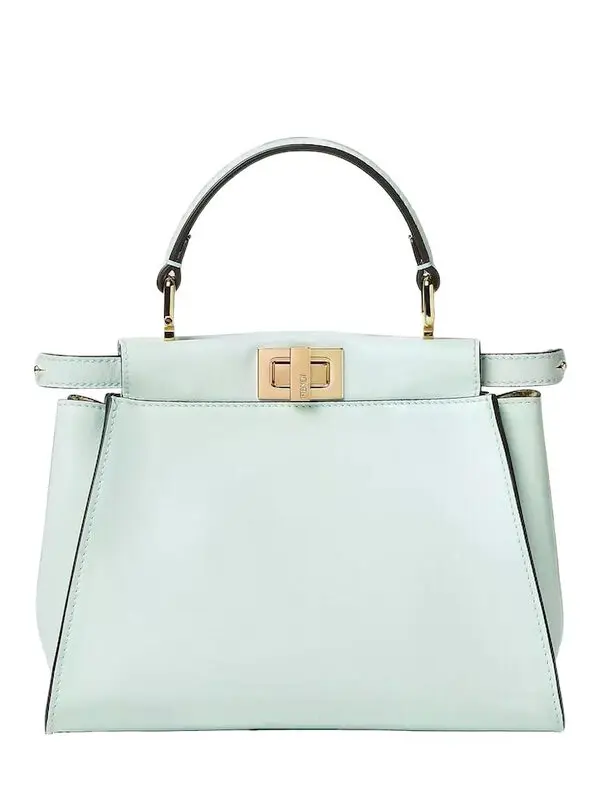 Fendi Peekaboo Leather Shoulder Bag - Blue