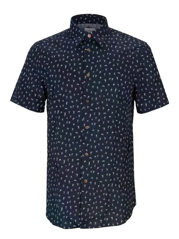 Paul Smith Graphic-print Tailored Shirt - Blue