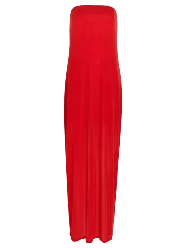 Staud Liliana Strapless Stretch-mesh Maxi Dress - Red