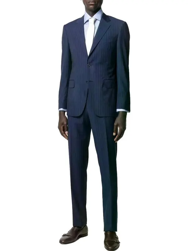 Canali Pinstriped Single-breasted Suit - Blue