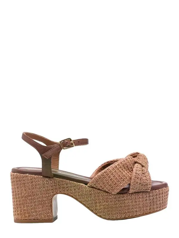 Unisa Kasidi Knotted Raffia-effect Sandals - Brown