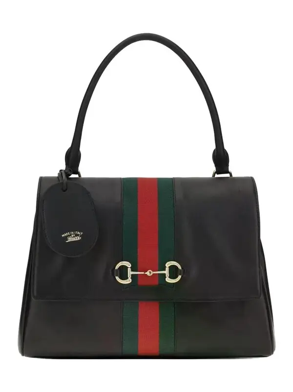Gucci Horsebit Web Tote Bag - Black