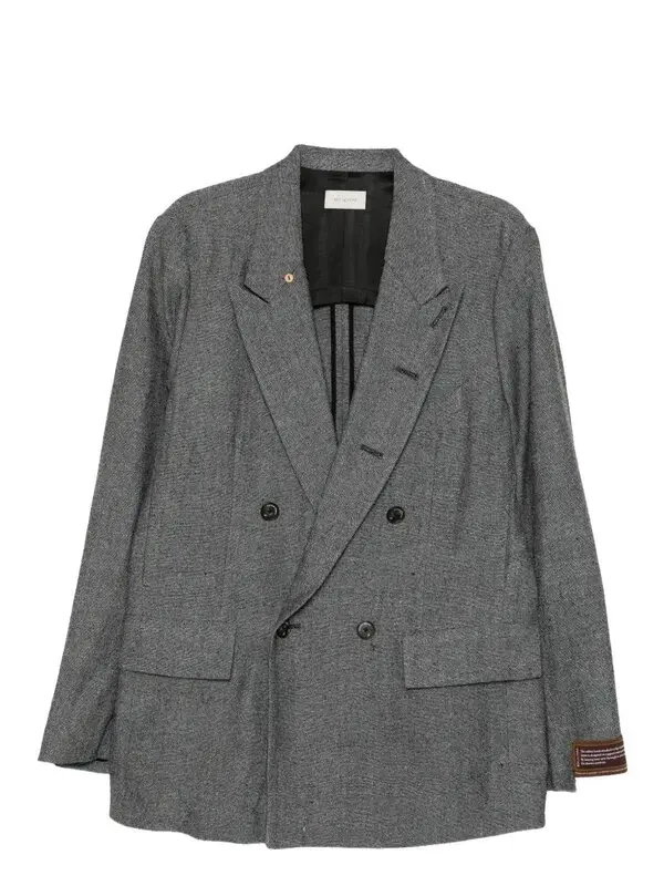 BED J.W. FORD Double-breasted Silk Jacket - Grey