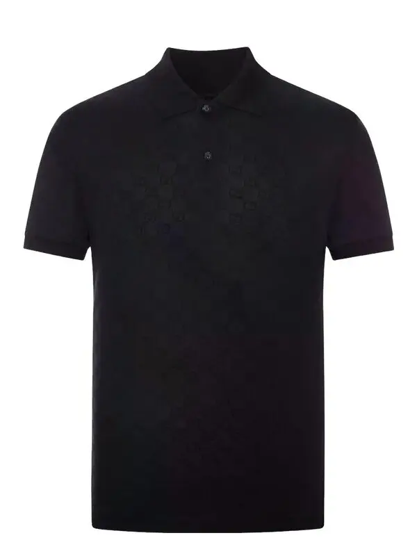 Gucci Gg Monogram Polo Shirt - Black