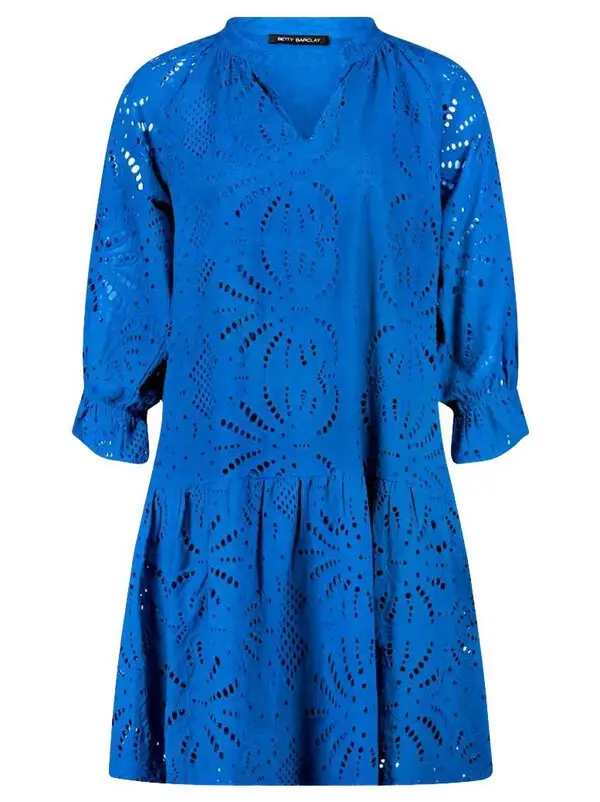 BETTY BARCLAY Broderie Anglaise Tiered Dress - Blue