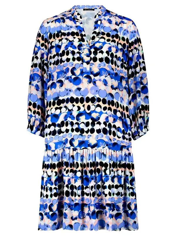 BETTY BARCLAY Abstract Print Tiered Midi Dress - Blue