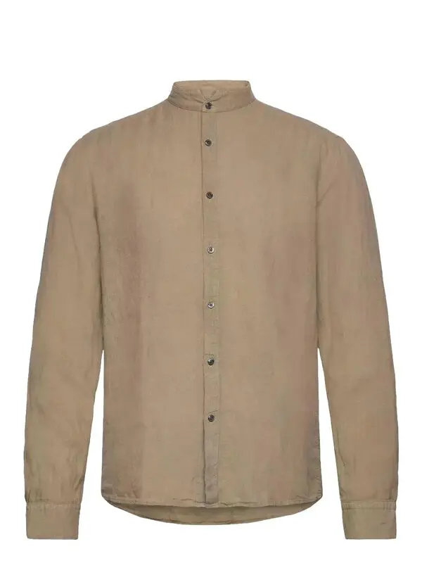 Hugo Elvory Band-collar Shirt - Brown
