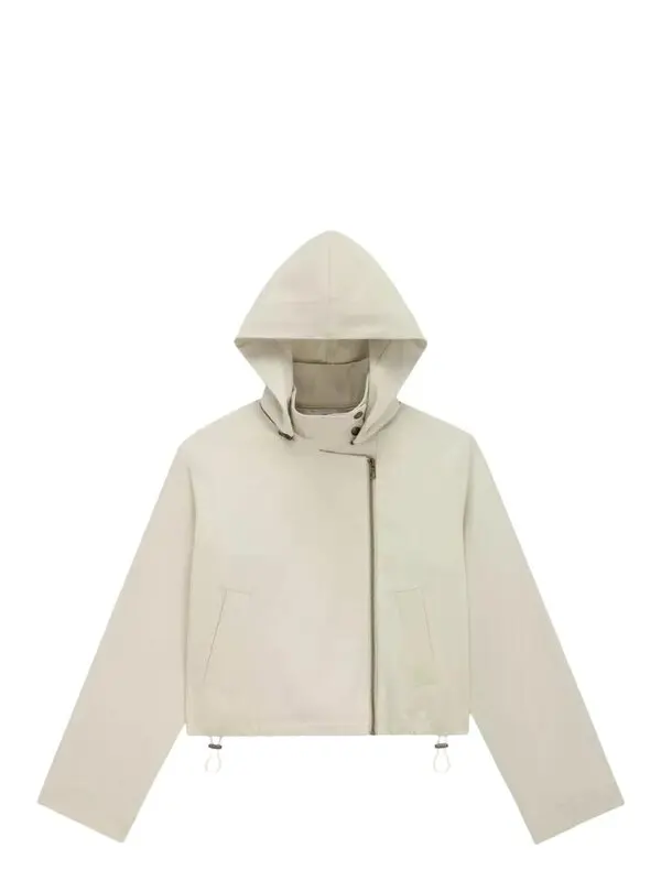 WE-AR4 Asymmetric Zip Hooded Jacket - Neutrals