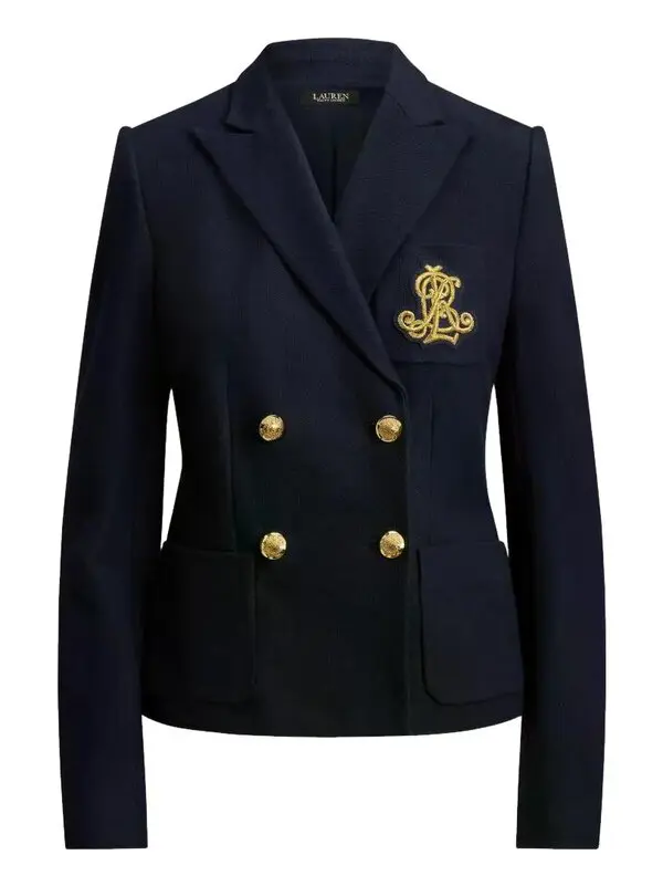 Ralph Lauren Double-breasted Piqué Blazer - Blue