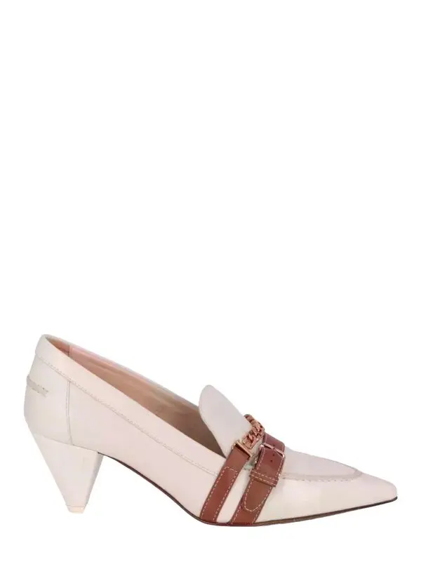 TOD'S Leather Heeled Loafers - Neutrals