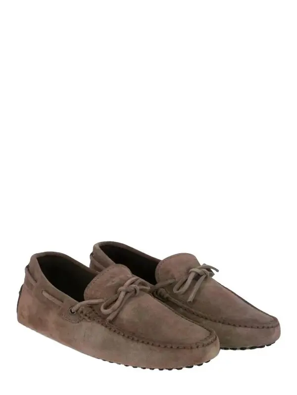 TOD'S Suede Loafers With Bow Detail - Brown